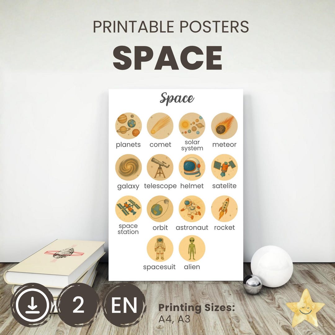 Space Educational Poster for Kids | Montessori Inspired Printable - Etsy
