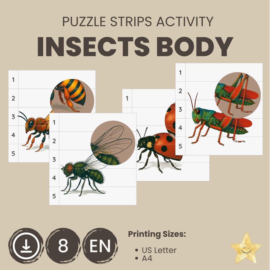 Insect Anatomy Puzzle Strip Counting Game | Montessori Inspired ...