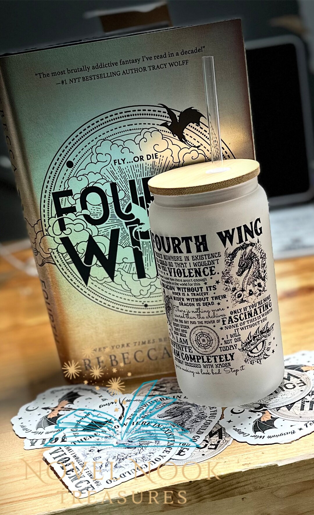 16oz Fourth Wing Glass Tumbler - Etsy