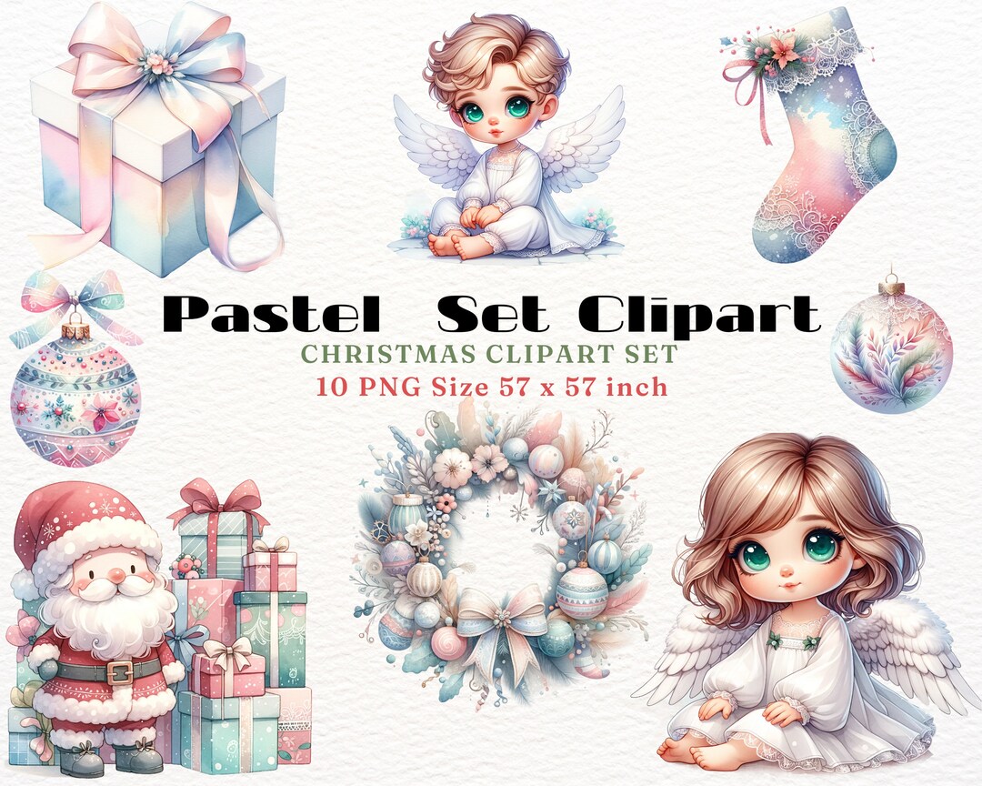 Watercolor Christmas Gifts Pastel Clipart Watercolor Pastel PNG Gifts ...