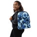 Blue Flowers Backpack With Laptop Sleeve and Pockets, Rucksack, Gift ...