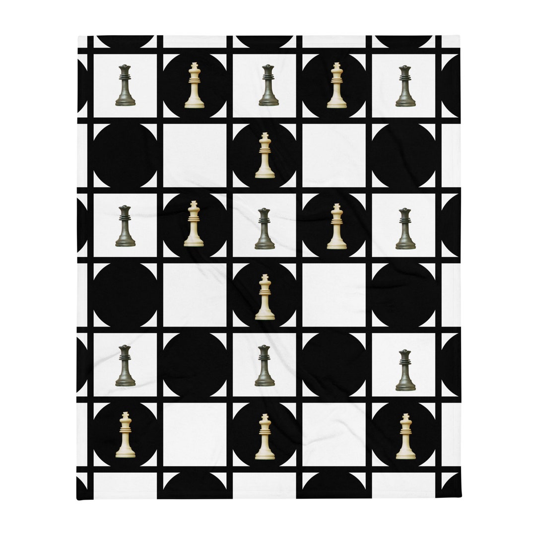 Black Queen White Queen Chess Board Blanket Throw Home Bedding Decor ...