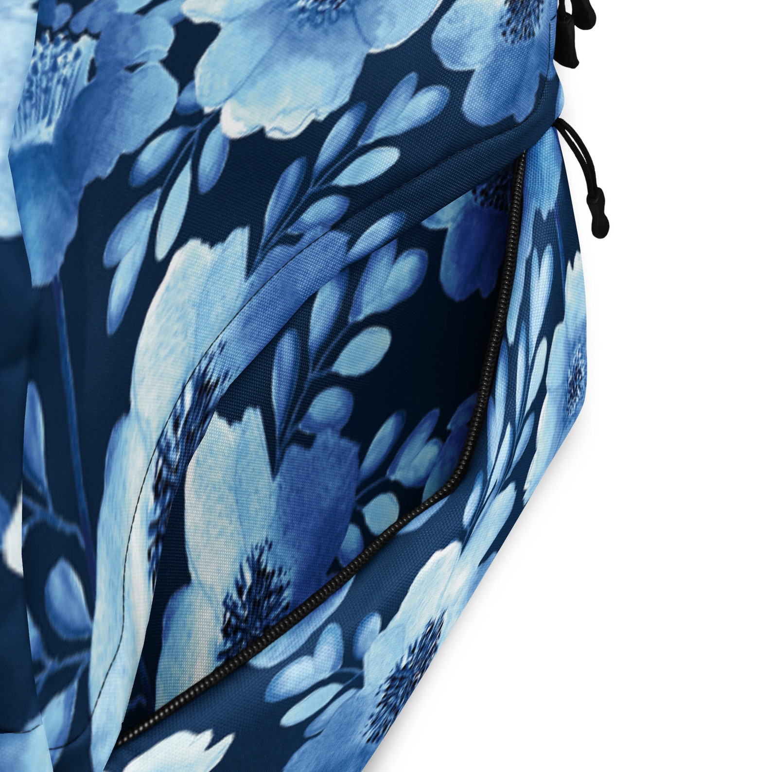 Blue Flowers Backpack With Laptop Sleeve and Pockets, Rucksack, Gift ...
