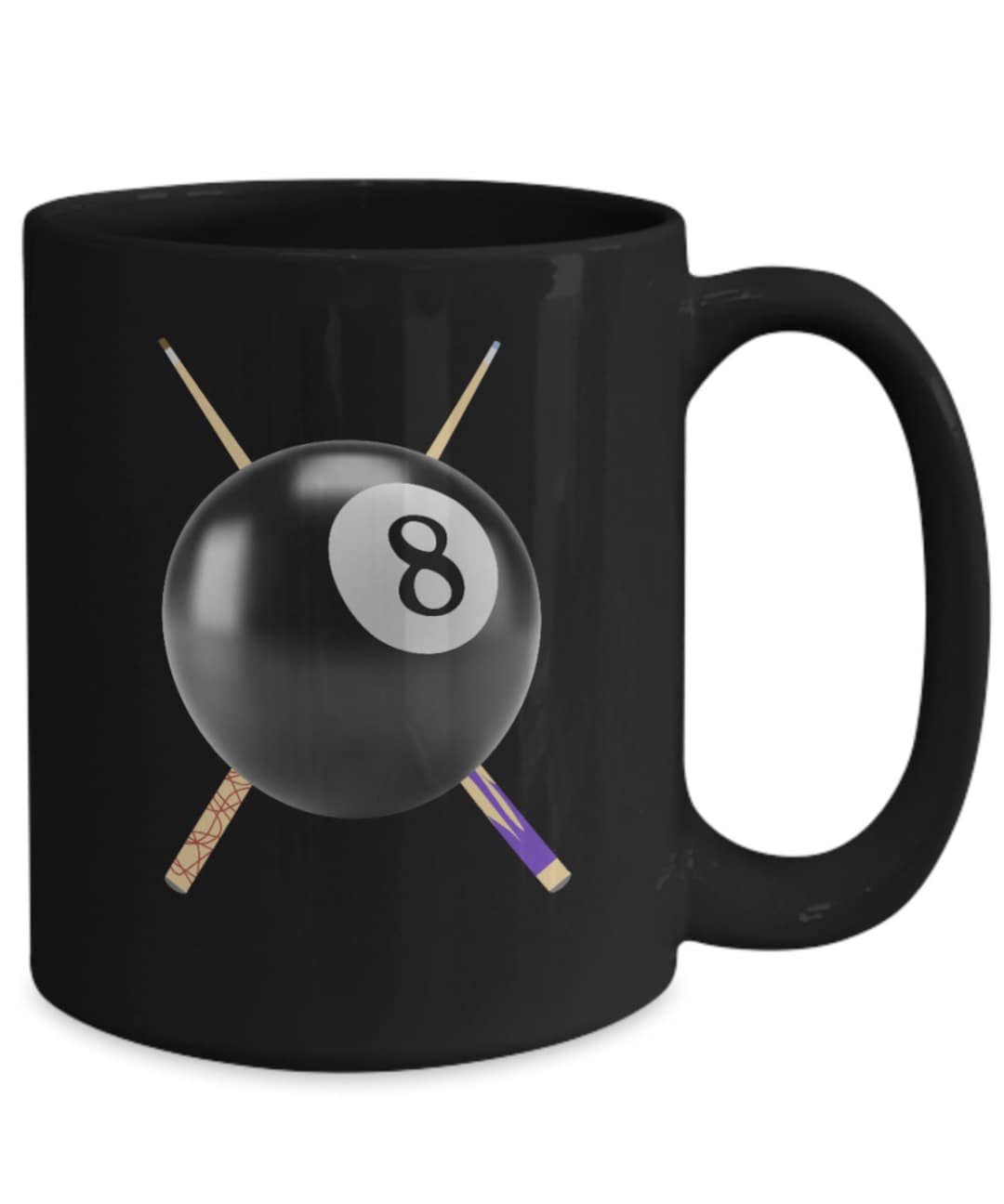 Black 8 Ball Billiards Pool Cues Ceramic Mug Gift for Someone Who Plays ...