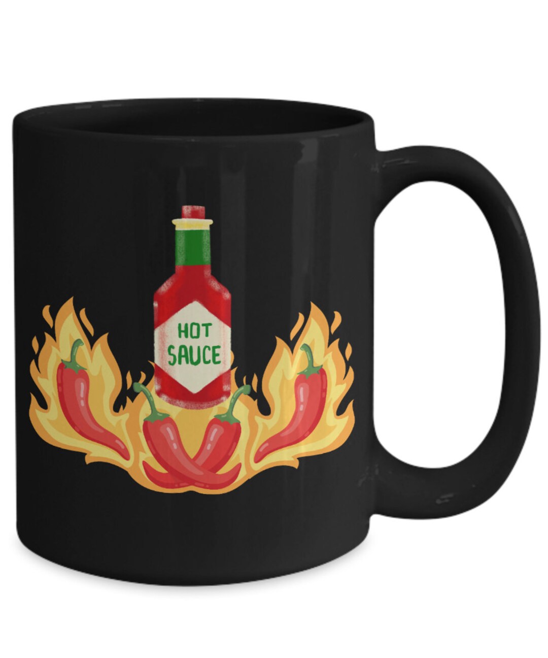 Hot Sauce Chilis on Fire Coffee Mug Gift for Someone Who Loves Hot ...