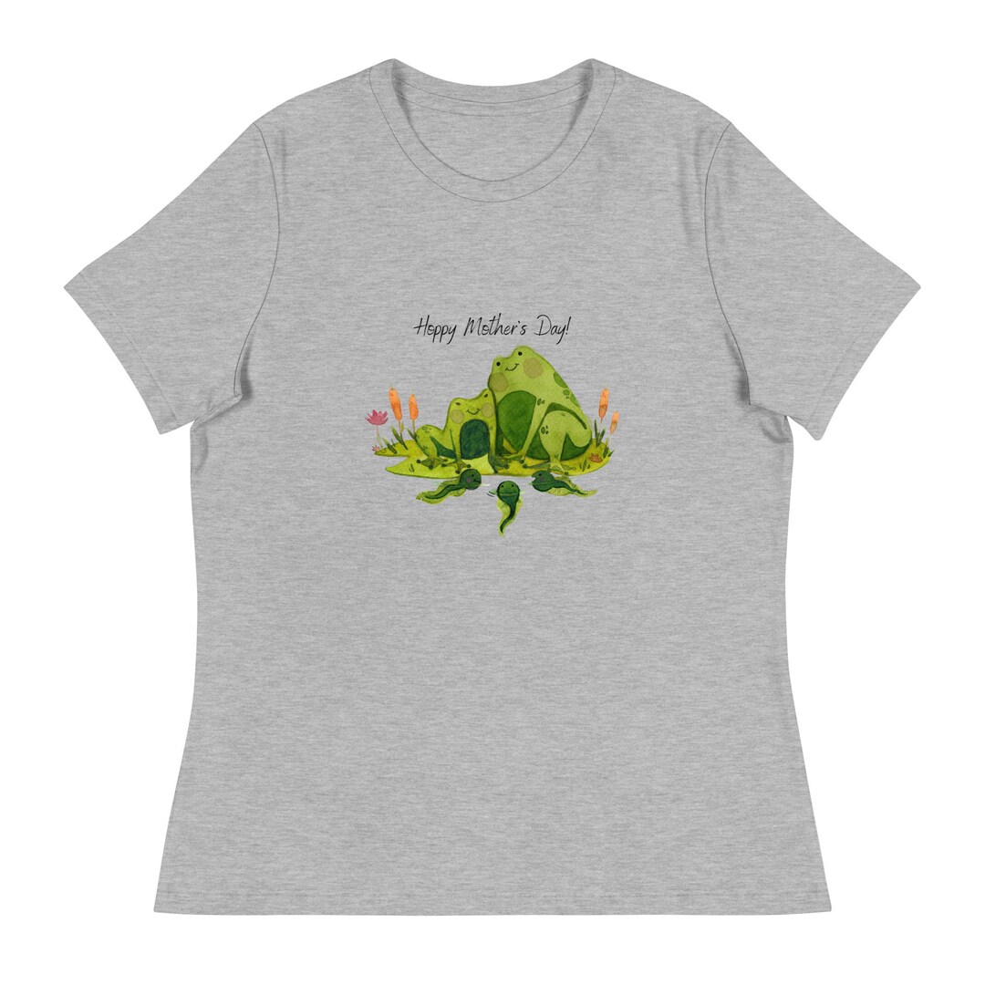 Hoppy Mother's Day Frog and Tadpole Women's Relaxed T-shirt Happy ...