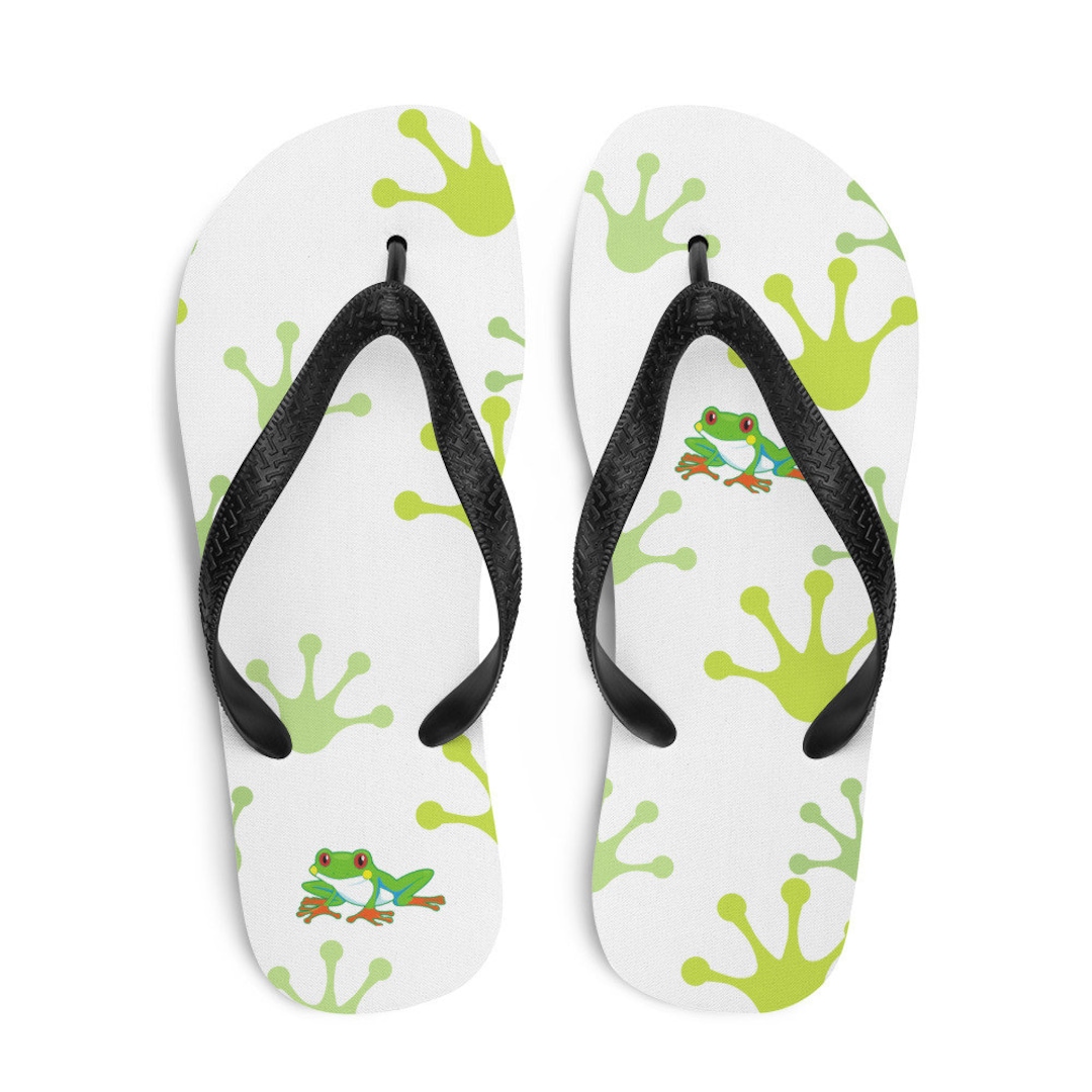 Cheeky Tree Frog Footprint Flip-flops Gift for Someone Who Loves Frogs ...