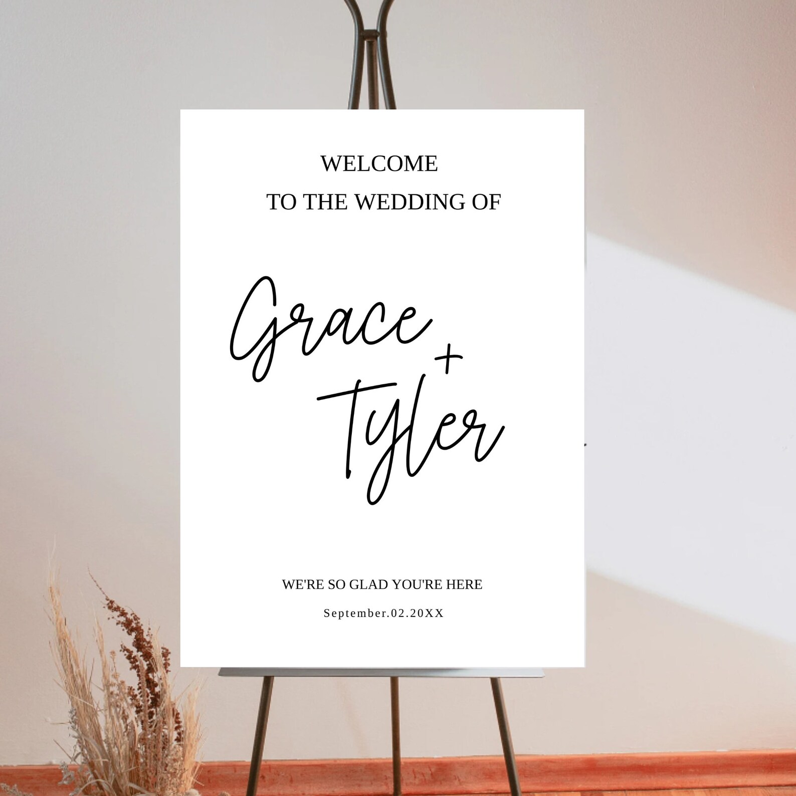 Wedding Welcome Sign Template, Minimalist Wedding Welcome Sign, Large ...