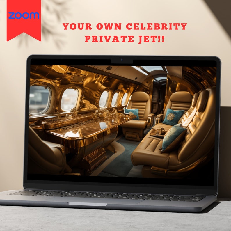 Funny Zoom Background - Private Jet Virtual Room Desktop Wallpaper| Fun ...