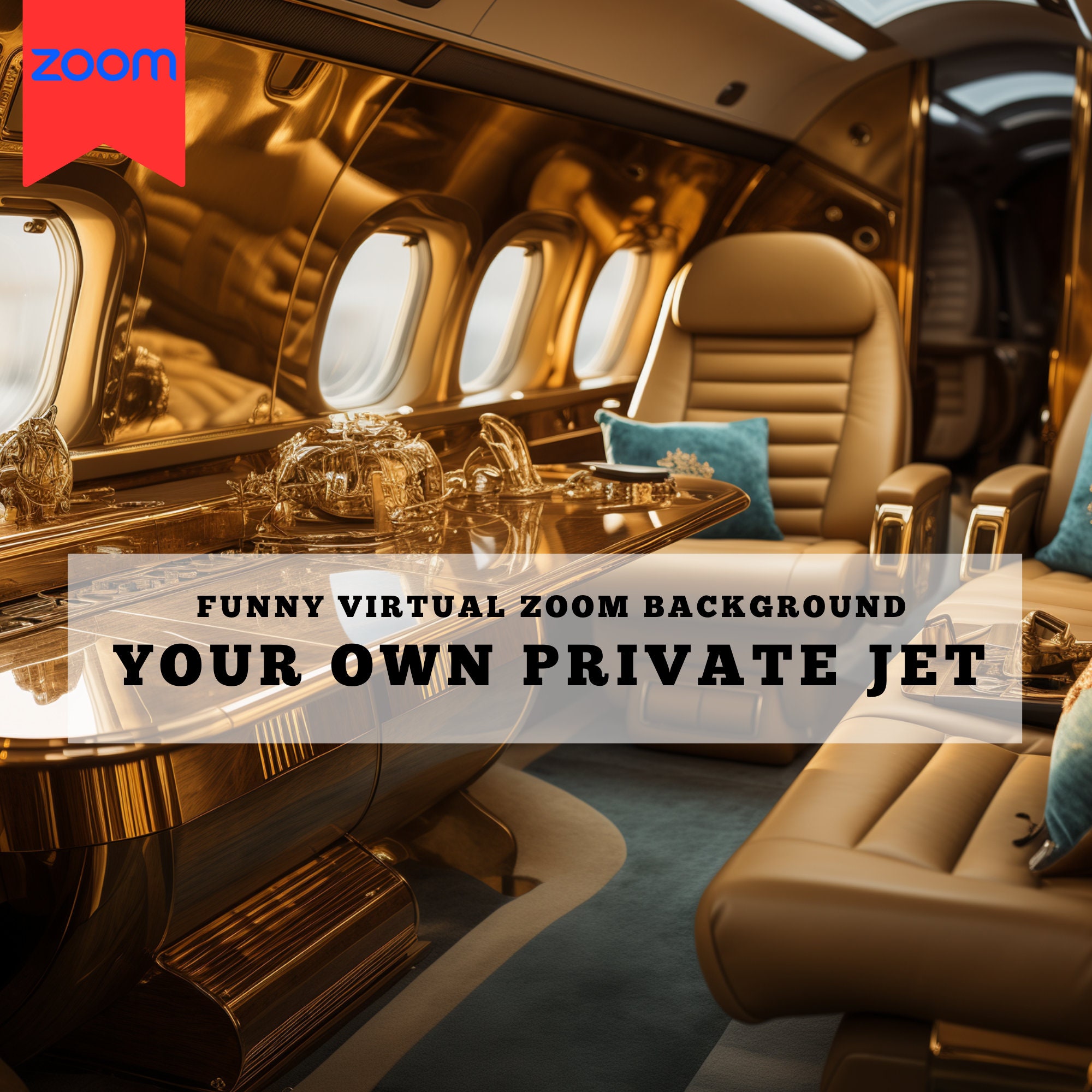 Funny Zoom Background - Private Jet Virtual Room Desktop Wallpaper| Fun ...