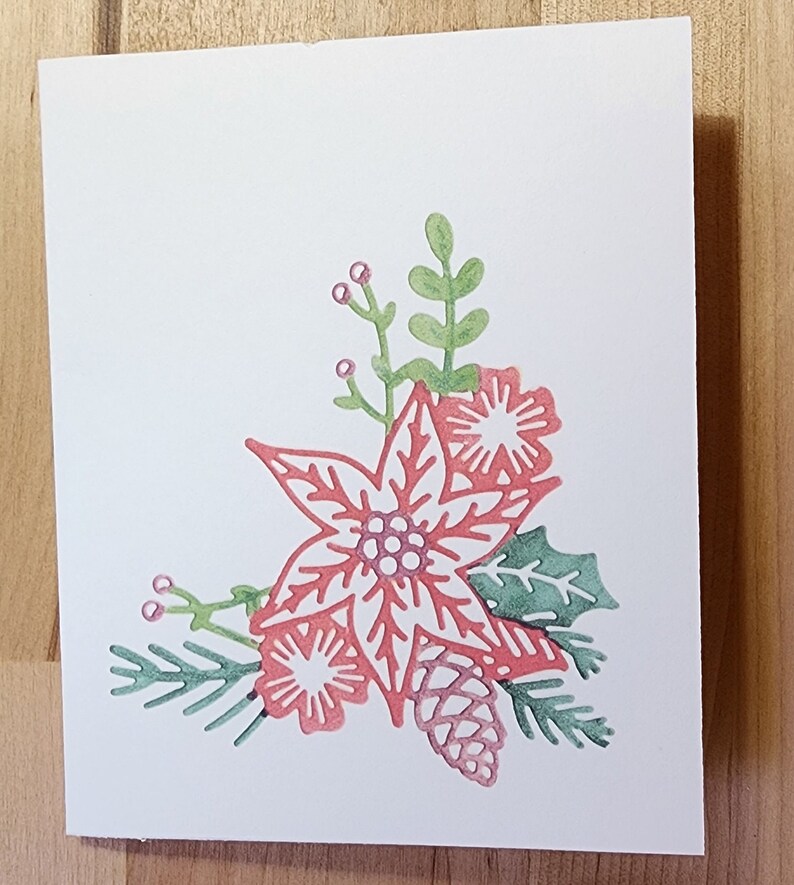 Christmas Poinsettia Printable Greeting Card - Etsy
