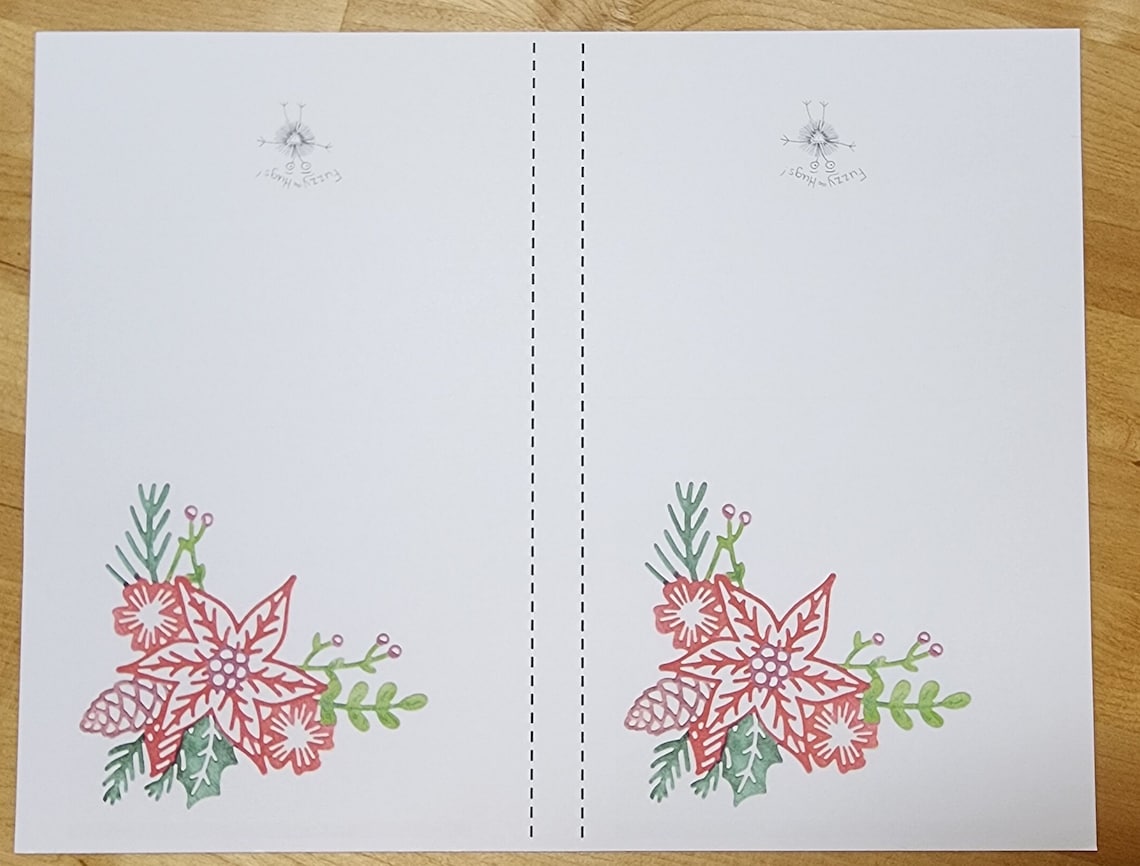 Christmas Poinsettia Printable Greeting Card - Etsy