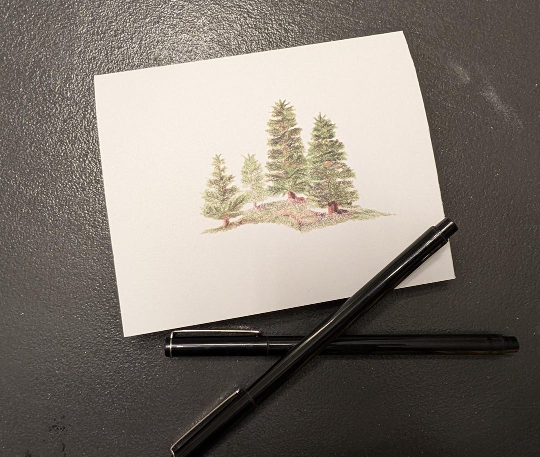 Evergreen Trees Printable Greeting Card - Etsy