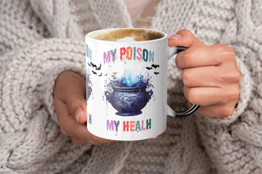 Witchy Cauldron Halloween Color Changing Mug 11 Oz My Health My Poison ...