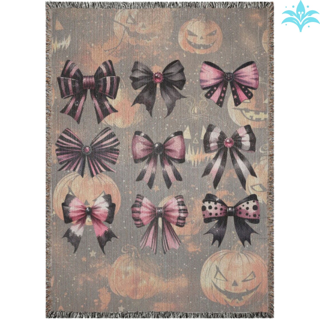 Sorta Spooky Throw October 2024 Rag Bows Halloween Woven Blanket Cozy ...