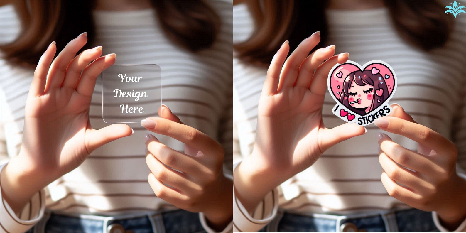 Model Hand Holding Sticker Mockup Canva Mockup Hand Mockup Adjustable ...
