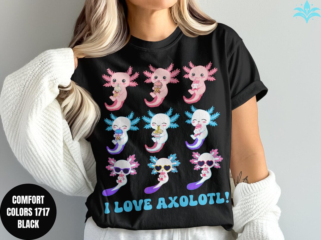Comfort Colors® Valentine's Day Axolotl Animal Lover Girls Kids Women T ...