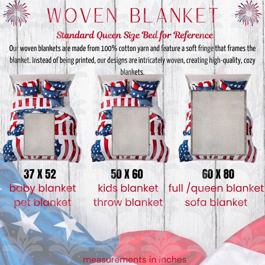 Woven Blanket Size Chart: Gooten Mockup (digital Download) - Etsy Australia