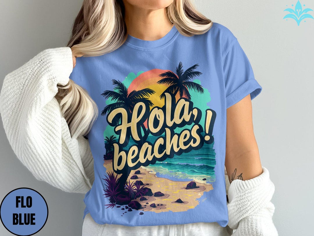 Hola Beaches Cute Beach Shirts for Women Funny Cruise Shirts Girls Trip ...