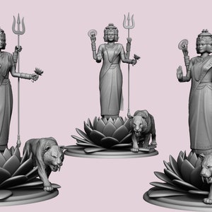 Indian Goddess Amba Hindu Mythology 3D Printable Figure - Etsy