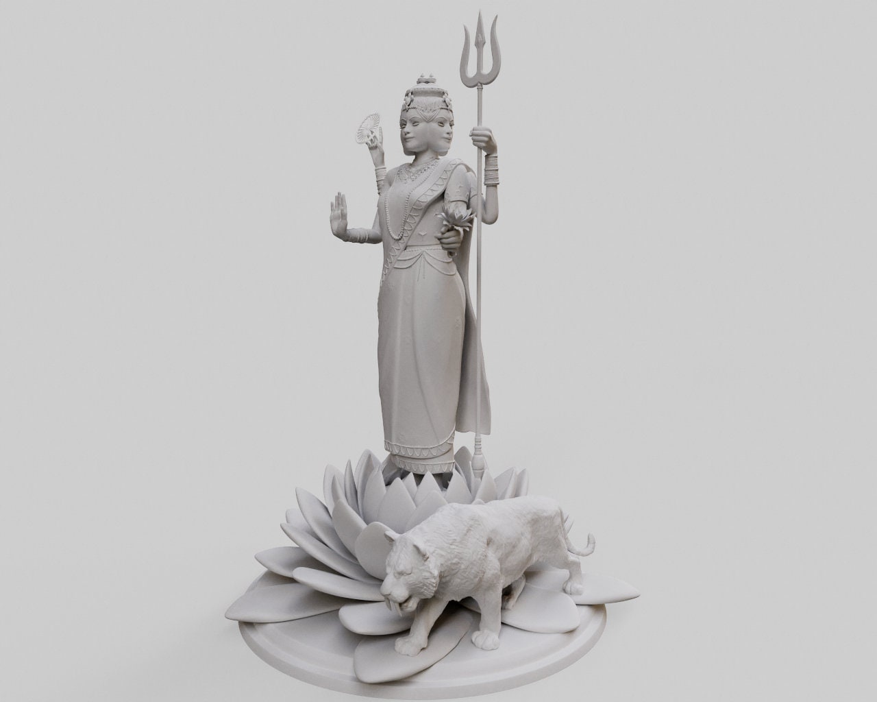 Indian Goddess Amba Hindu Mythology 3D Printable Figure - Etsy