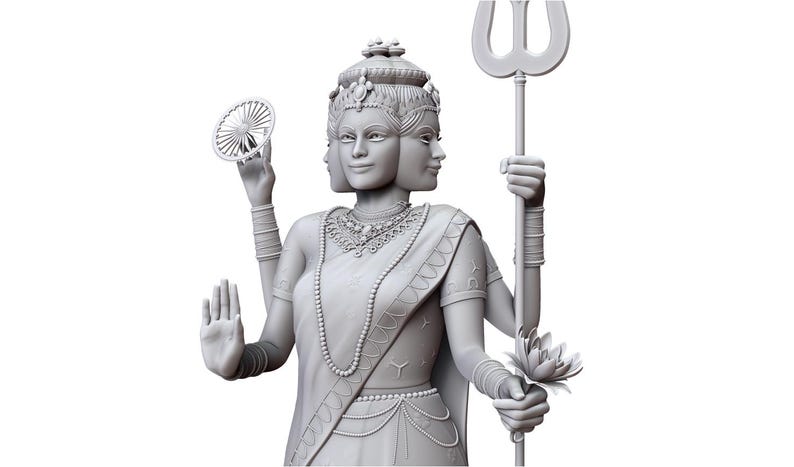 Indian Goddess Amba Hindu Mythology 3D Printable Figure - Etsy