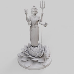 Indian Goddess Amba Hindu Mythology 3D Printable Figure - Etsy