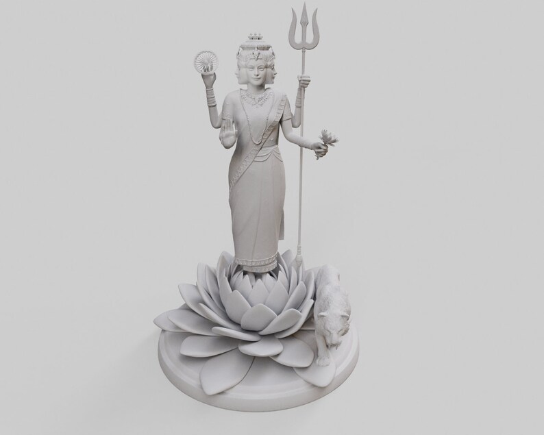 Indian Goddess Amba Hindu Mythology 3D Printable Figure - Etsy
