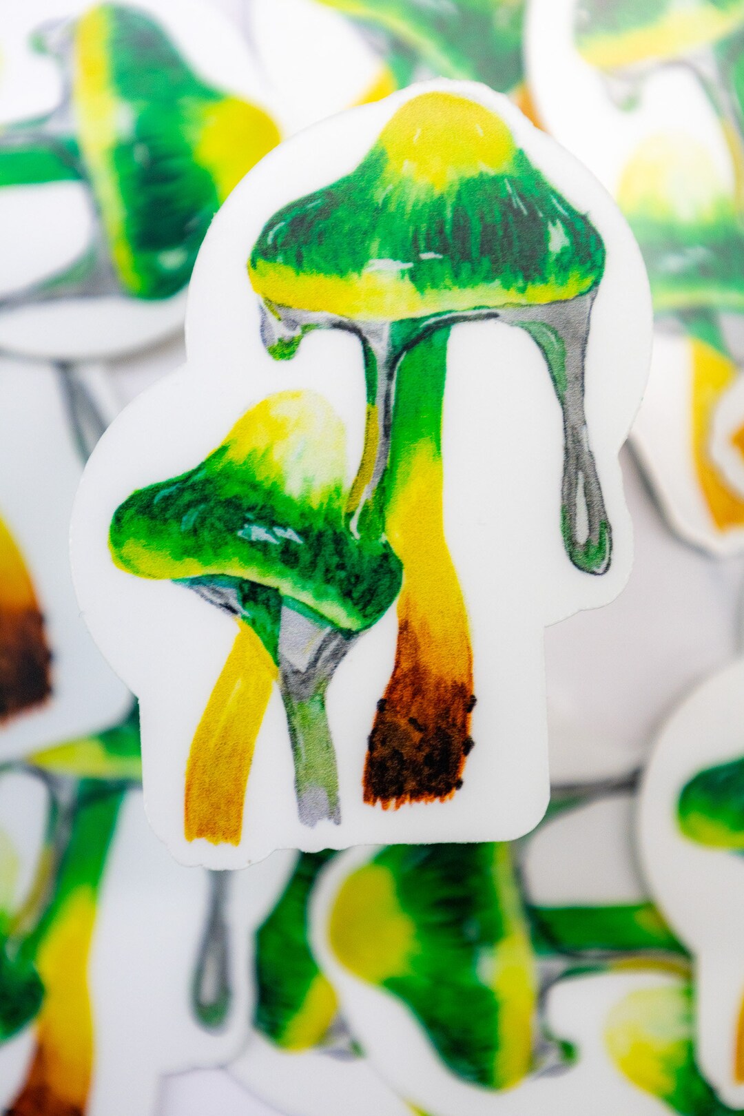 Green Mushroom Sticker - Mushroom Decal - Mushroom Art - Fantasy ...