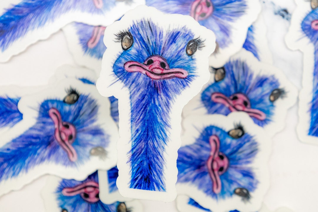 Emu Sticker Cute Emu Hand Drawn Art Planner Sticker Tumbler Stickers ...