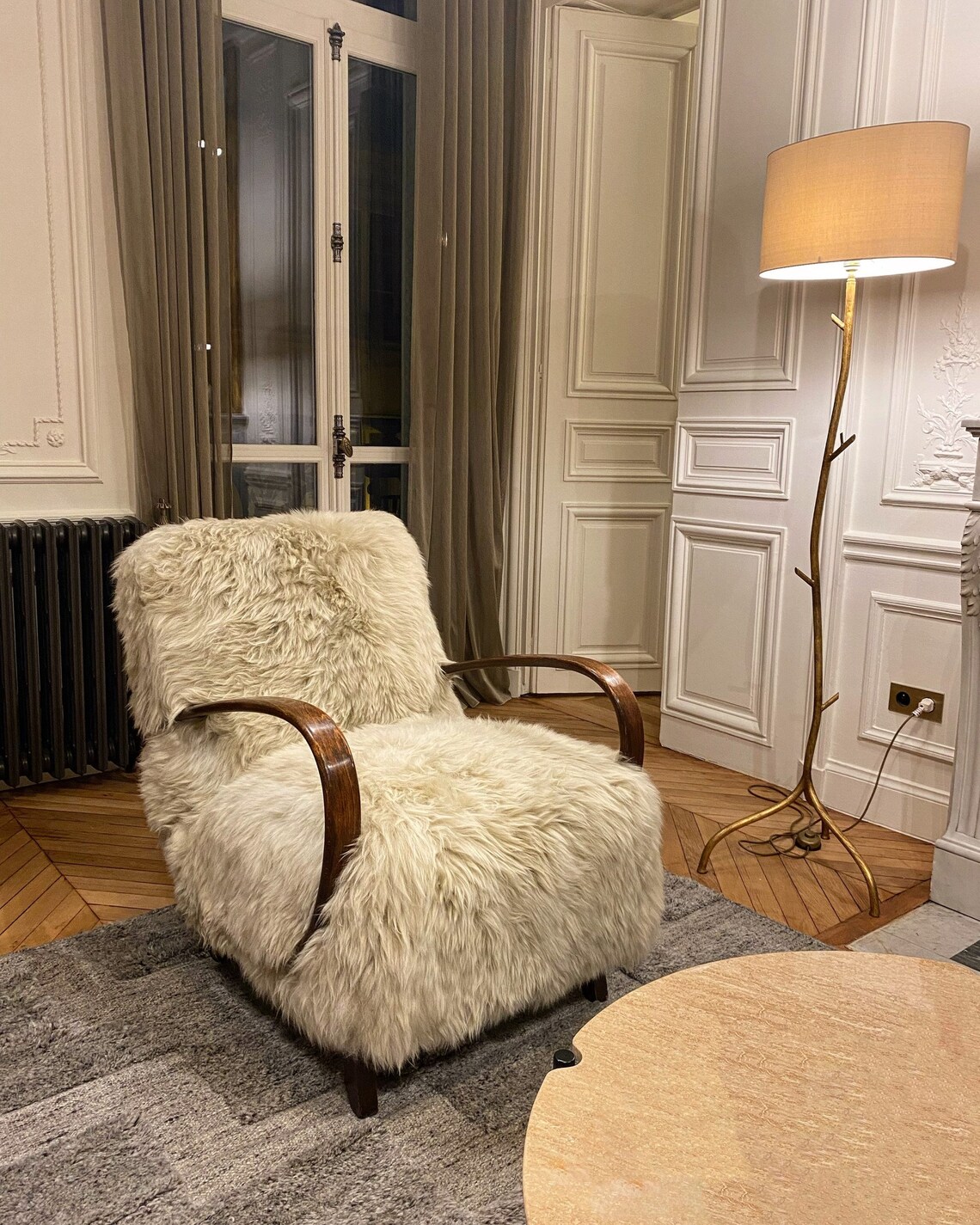 Midcentury Designer Chairs With Sheepskin Upholstery - Etsy