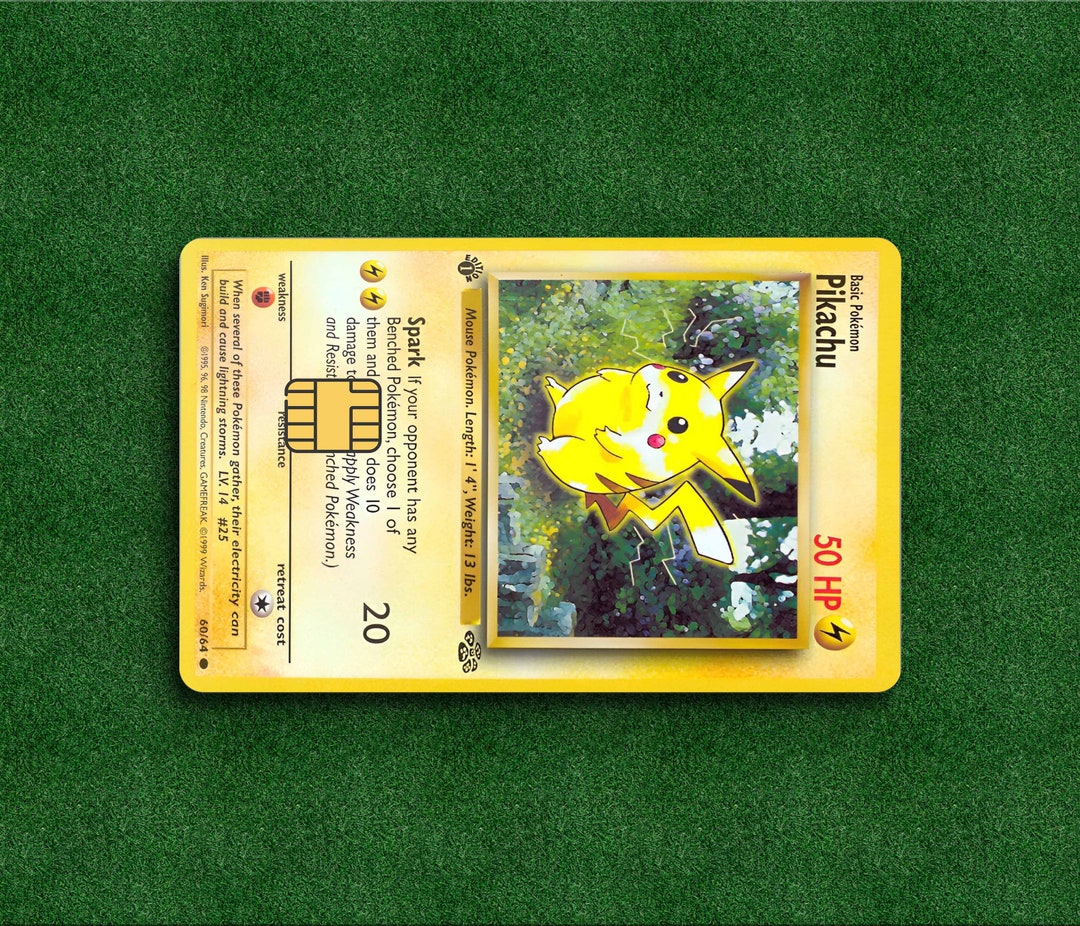 Pikachu Pokemon Card Credit & Debit Card Skin Cover - Etsy UK