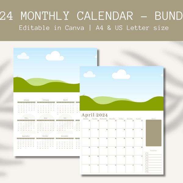 2024 Portrait Calendar - Etsy