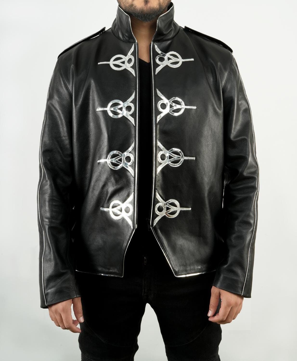 Special Michael Jackson V8 Black Leather Jacket
