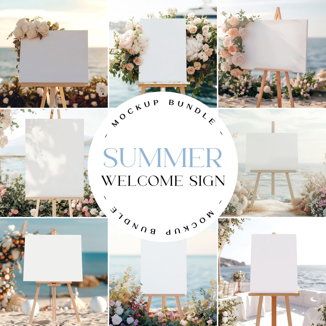 Welcome Sign Mockup Bundle, Easel Sign Mockups, 3:4 Proportion Easel ...