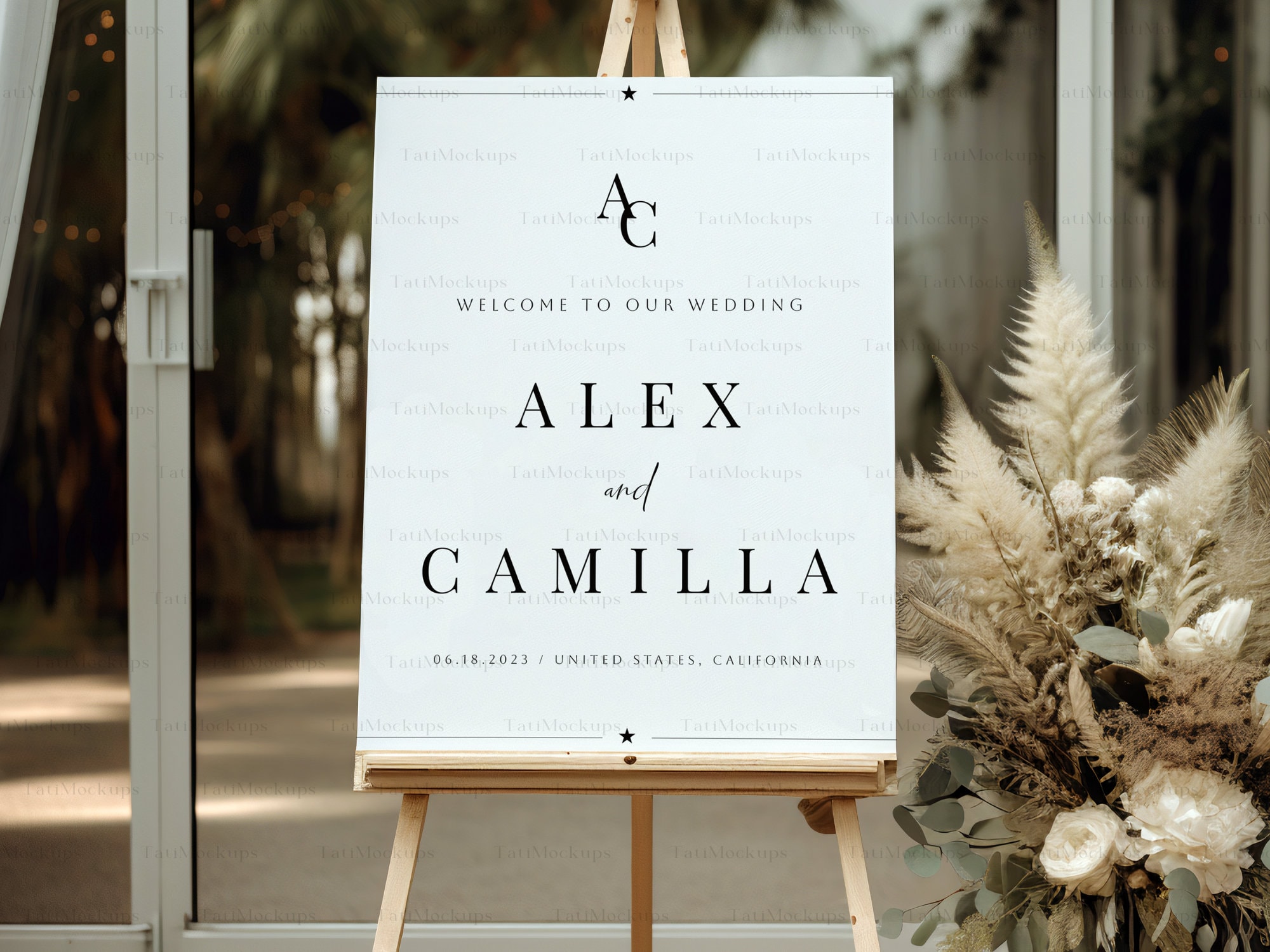 16x20 Welcome Sign Mockup White Wedding or Bridal Shower Easel Welcome ...