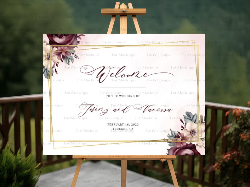 Sign Mockup Bundle Wedding Welcome Sign Mockup Bundle Easel Mockup ...