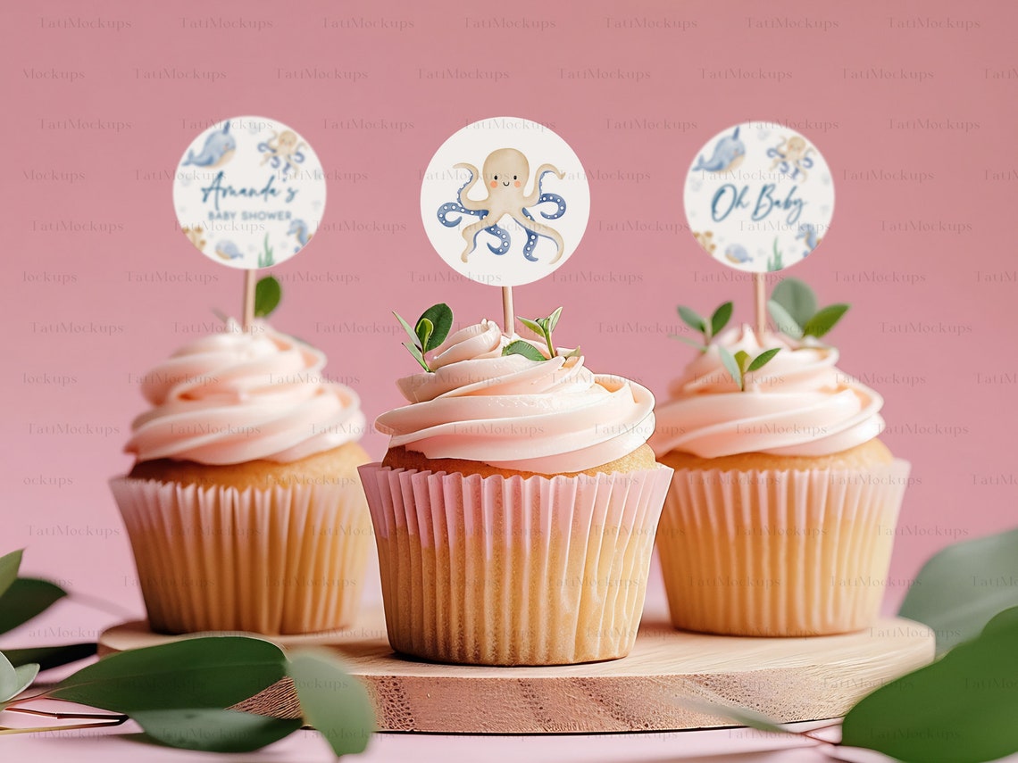 Cupcake Toppers Mockup, Cupcake Topper Mockup, Cupcake Mockup, Topper ...