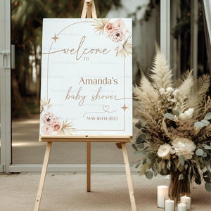 16x20 Welcome Sign Mockup White Wedding or Bridal Shower Easel Welcome ...