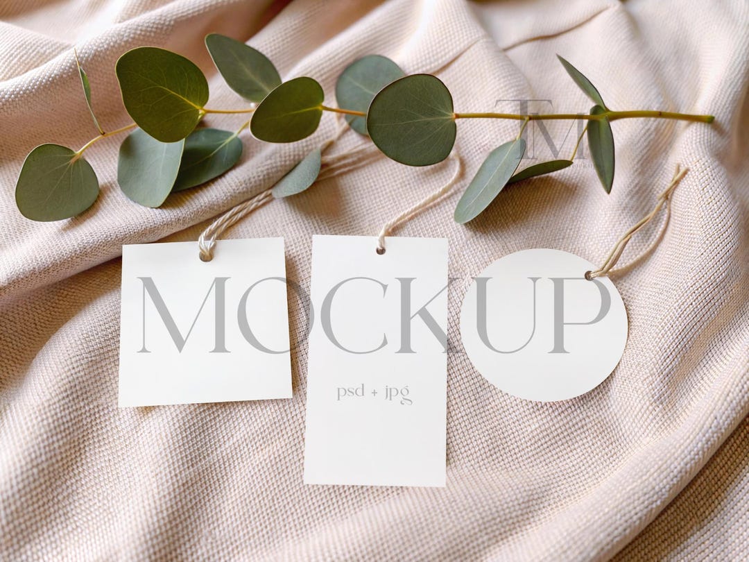 Set of Tags Mockup, Gift Tag Mockup, Empty Gift Tag Mock, Wedding Favor ...