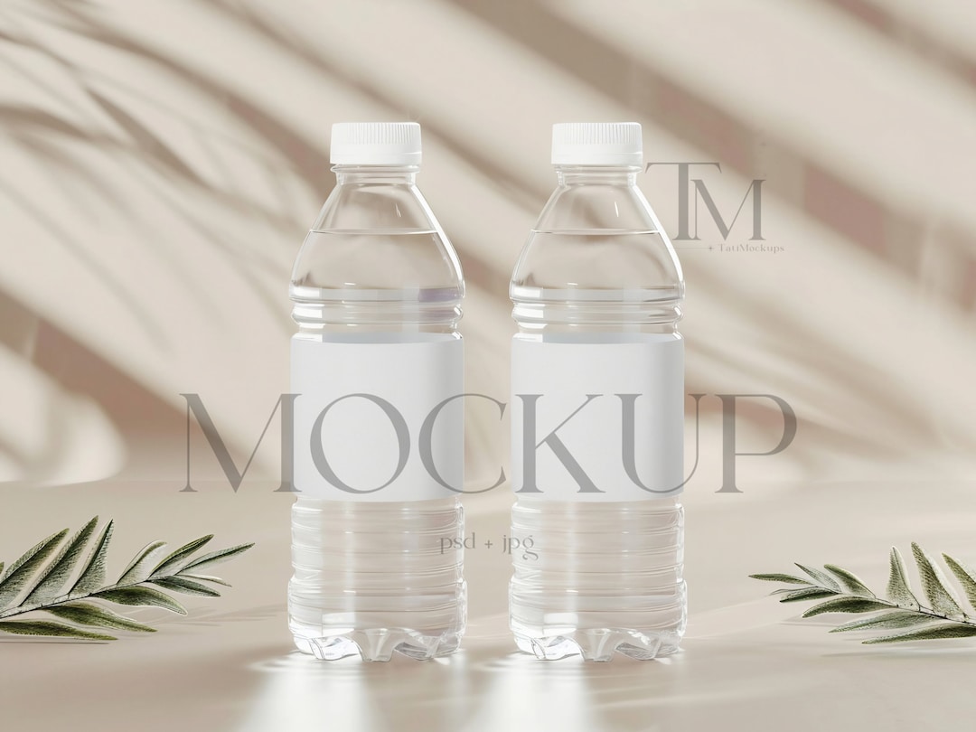 Water Bottle Label Mockup, 8x2 Party Favor Mock-up (PSD & JPG) - Etsy