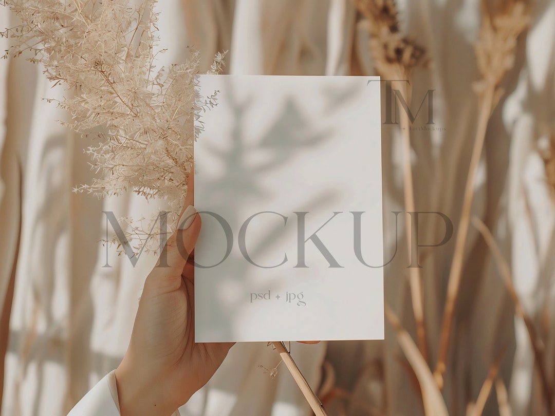 Boho Card Mockup Invite Mockup Wedding Mockup Baby Shower Mockup ...