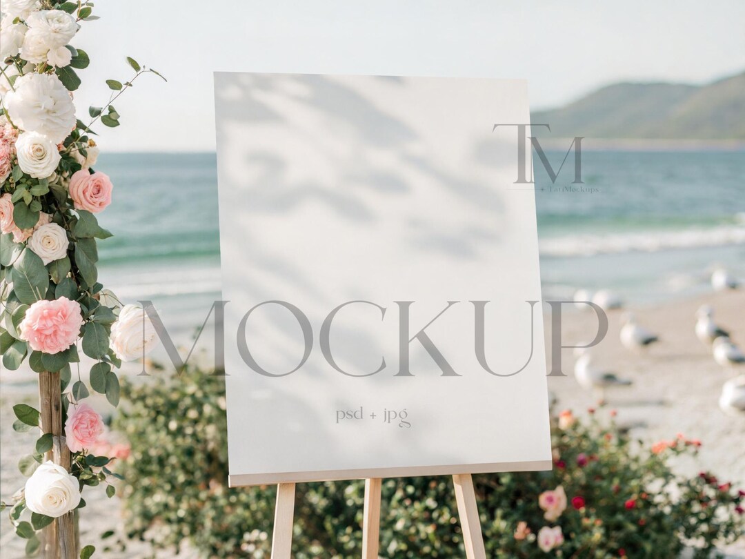 Summer Wedding Poster Mockup, 16x20 Welcome Sign Mockup, Outdoor Sign ...