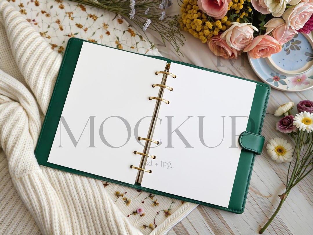 A5 Filofax Mockup – Ring Bound Planner Inserts and Refills Display (PSD ...