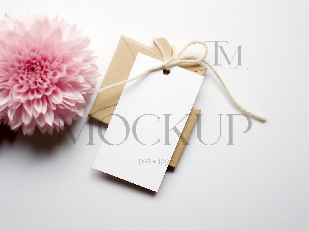 Gift Tag Mockup, Minimalist Empty Gift Tag Mockup, Wedding Favor Tag ...
