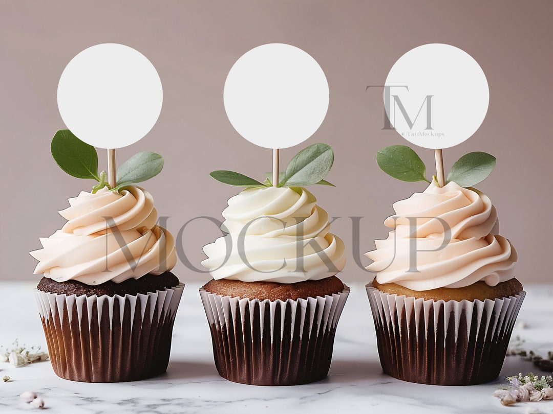Cupcake Topper Mockup, Baby Shower Cake Topper Mockup, Birthday Cake ...