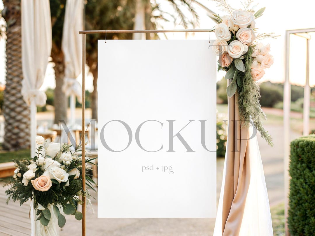Hanging Welcome Sign Mockup – Minimalist 24x36 Display for Photoshop ...