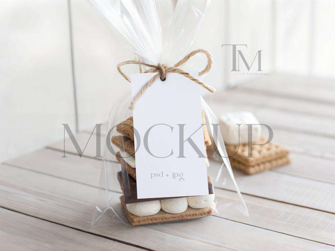 Smores Gift Tag Mockup, 2x3.5 Tag Mockup, Thank You Tag Mockup ...