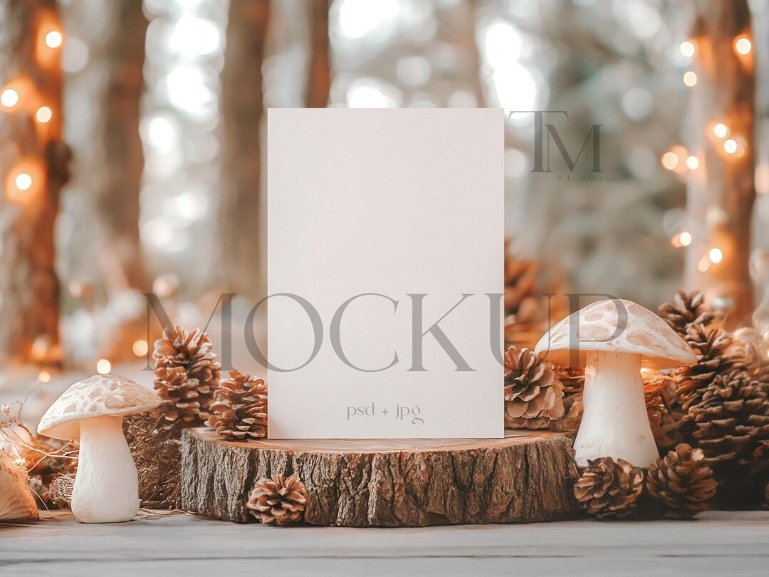 Rustic Kids Invite Mockup, Neutral Baby Shower Mockup, PSD Smart Object ...