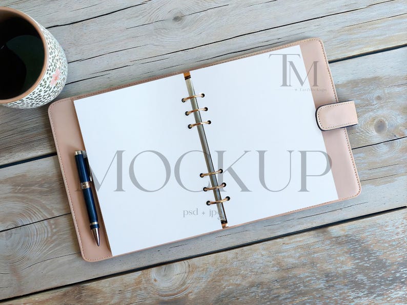 Filofax Mockup, A5 Notebook Mockup, Ring Planner Mockup, Printable ...